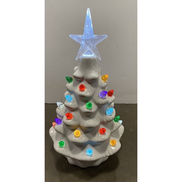 Unbranded | Holiday | Ceramic Light Up Christmas Tree 8 White Battery ...